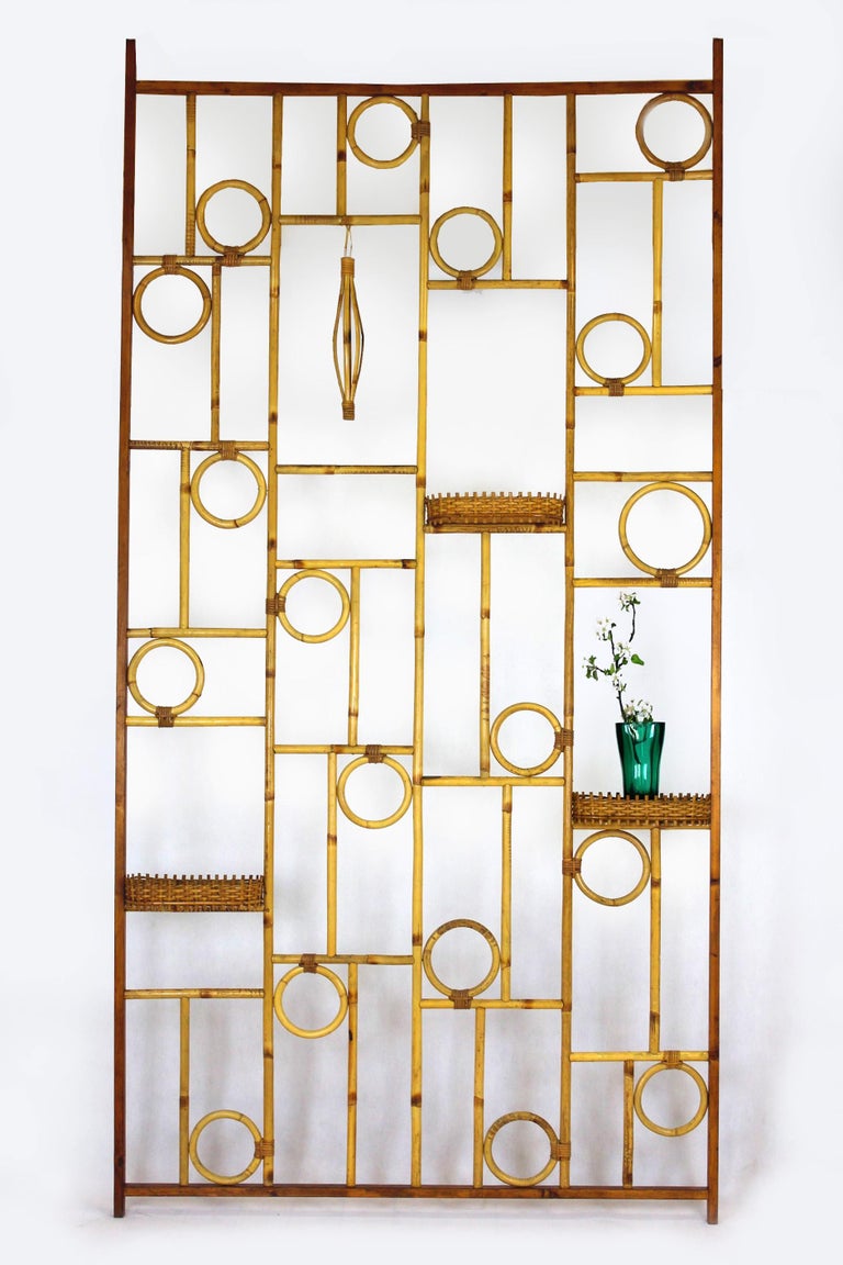 Vintage Bamboo and Rattan Room Divider, 1970s For Sale at 1stDibs