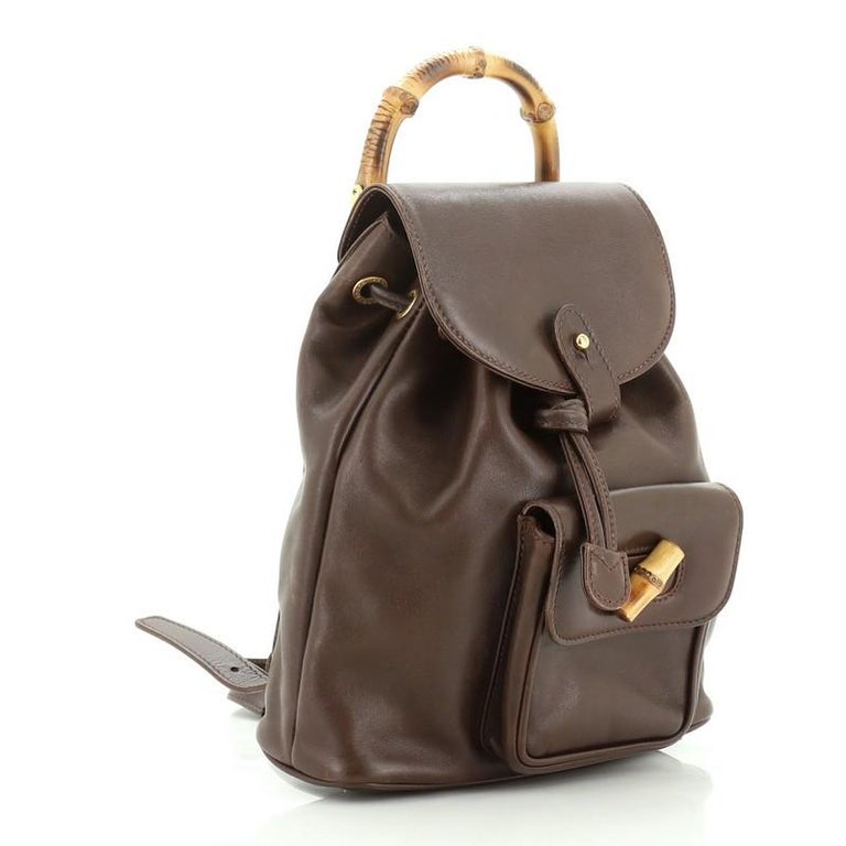 Vintage Bamboo Backpack Leather Mini at 1stDibs