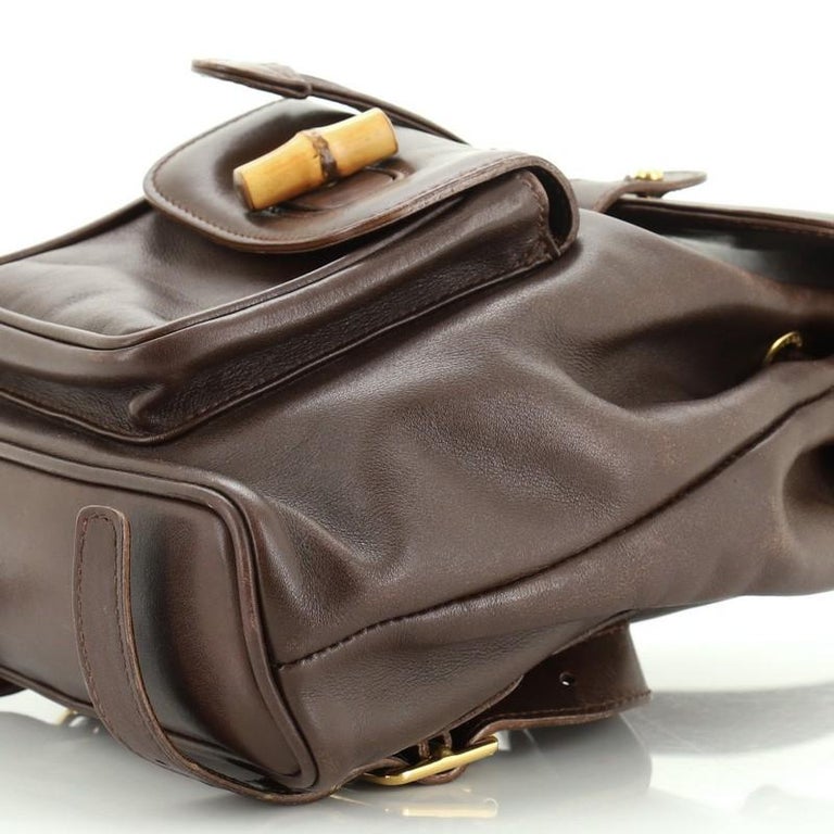 Vintage Bamboo Backpack Leather Mini at 1stDibs