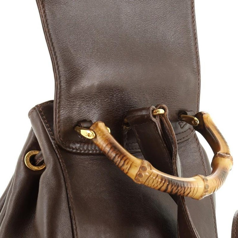 Vintage Bamboo Backpack Leather Mini at 1stDibs
