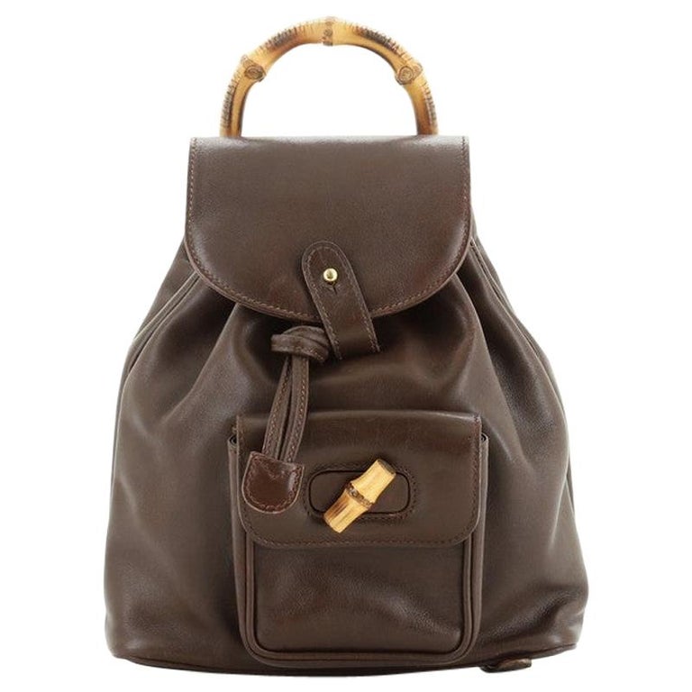Vintage Bamboo Backpack Leather Mini at 1stDibs