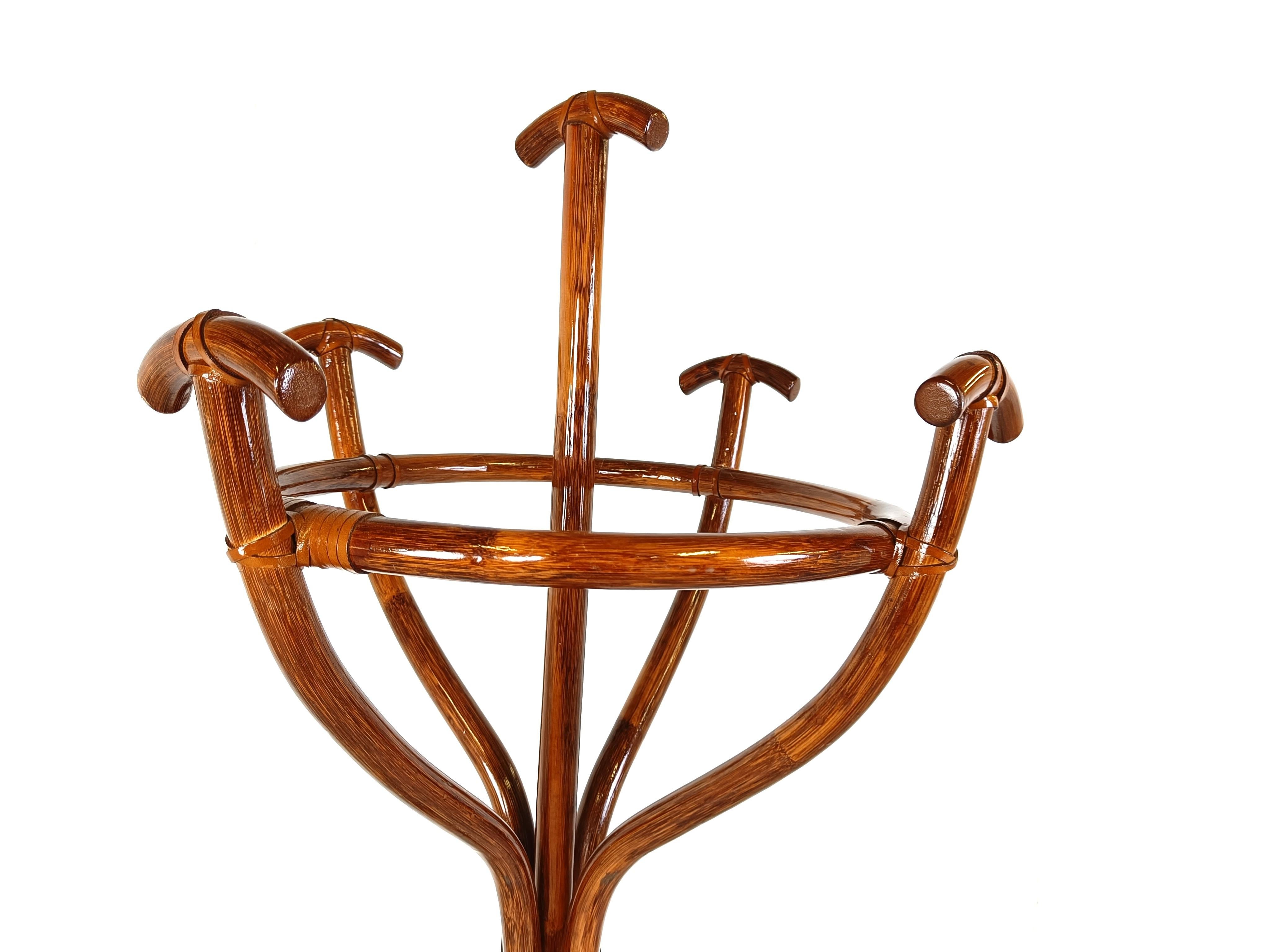 Vintage bamboo coat stand, 1970s For Sale at 1stDibs