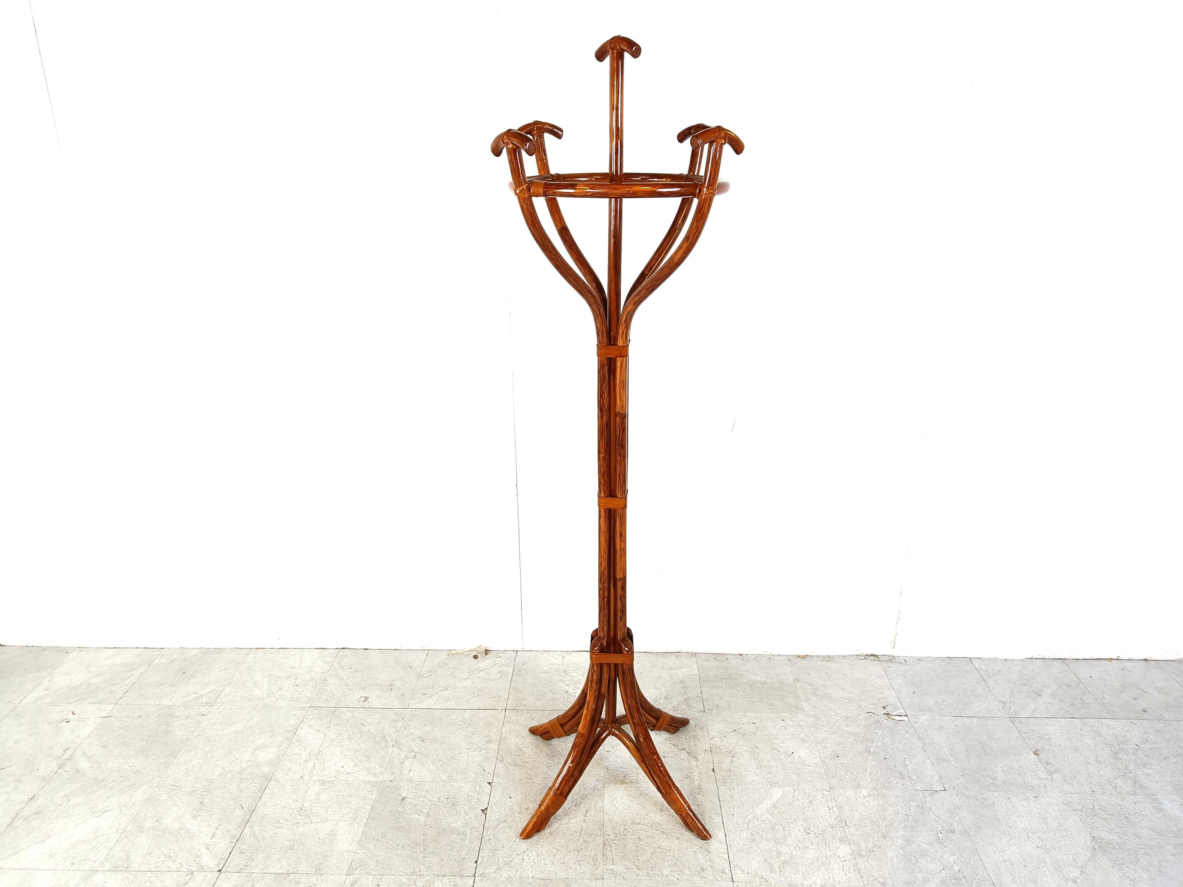 Vintage bamboo coat stand, 1970s For Sale at 1stDibs