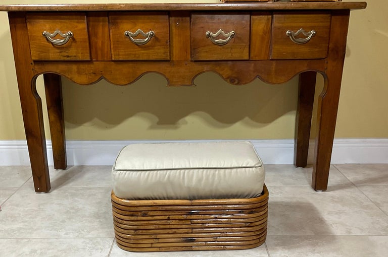 Vintage Bamboo Foot Stool at 1stDibs