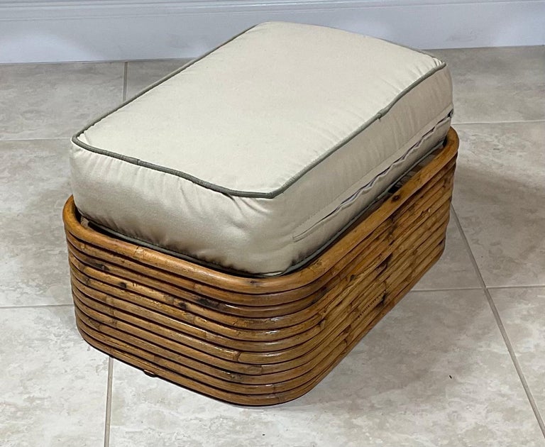 Vintage Bamboo Foot Stool at 1stDibs