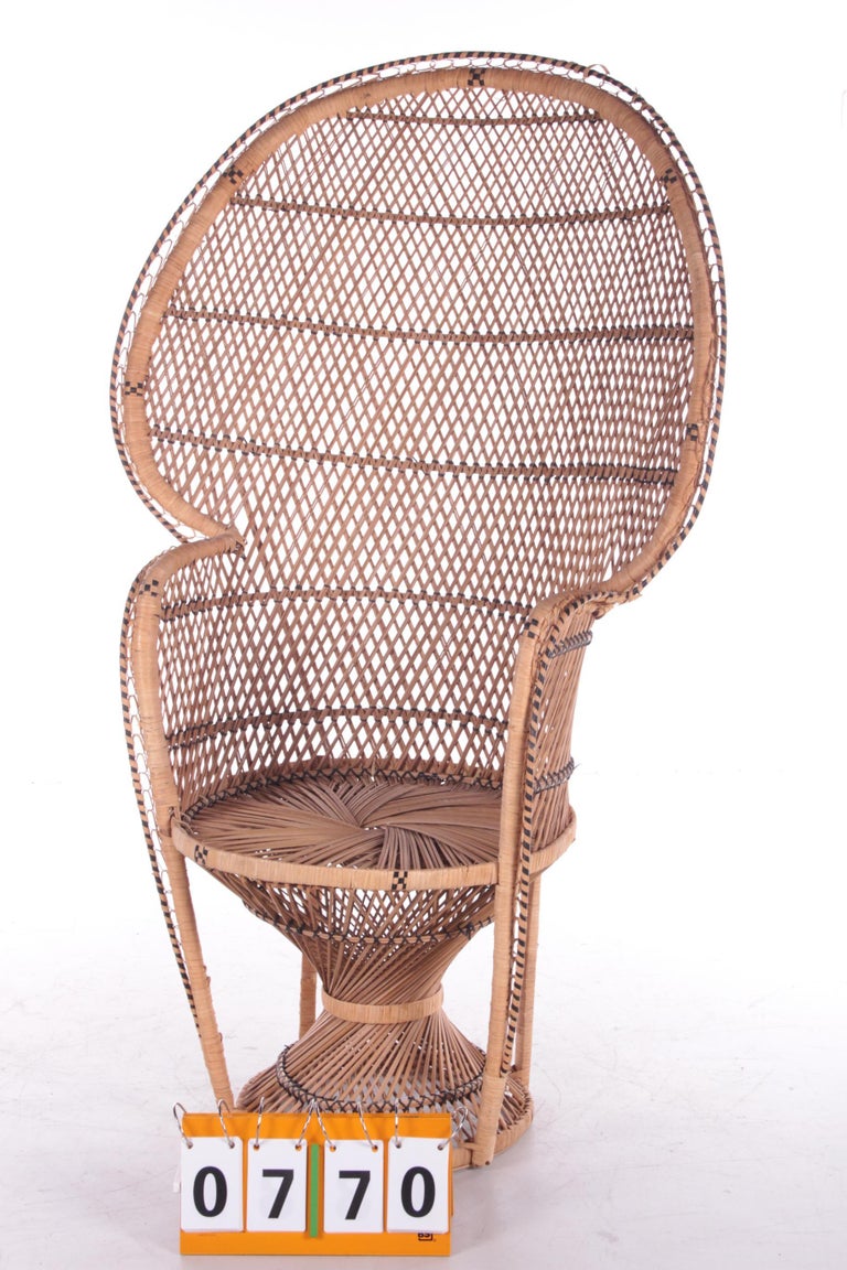 Vintage Bamboo Peacock Chair Emanuelle Chair, 1970 at 1stDibs