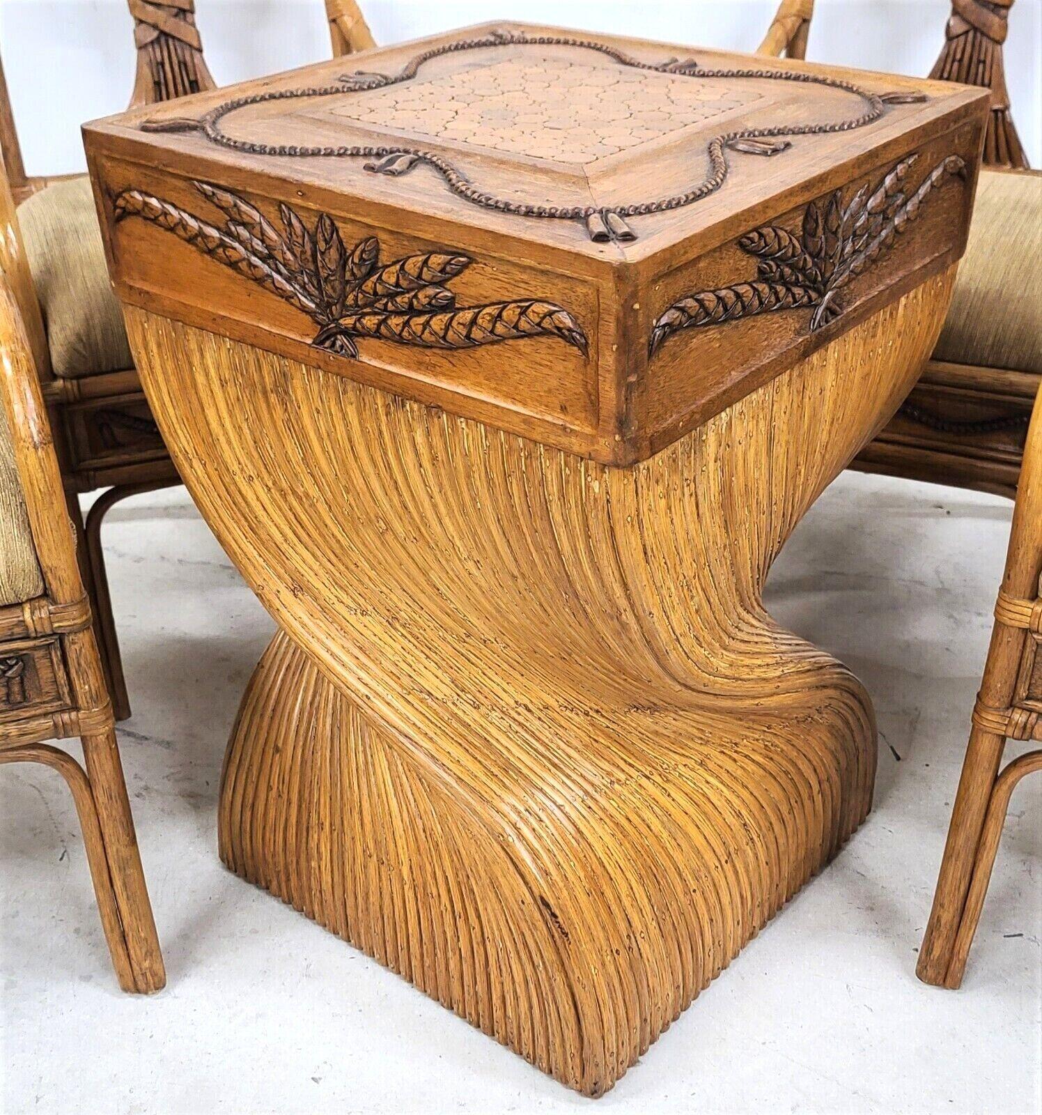 Vintage Bamboo Rattan Wheat Back Dining Set at 1stDibs