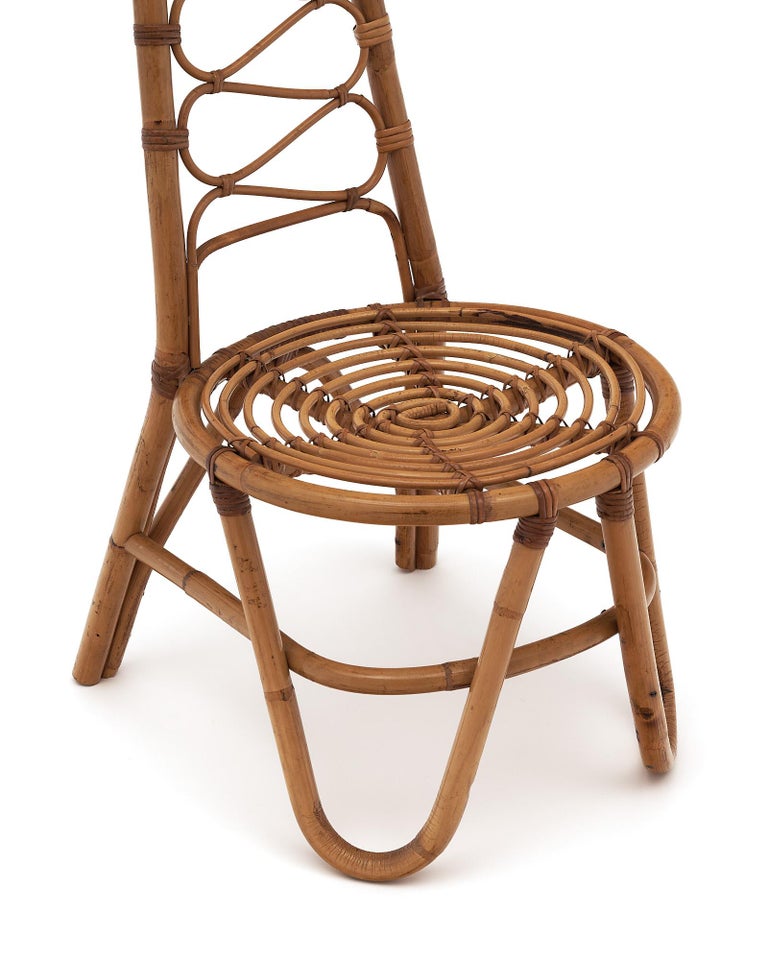 Vintage Bamboo Side Chair For Sale at 1stDibs