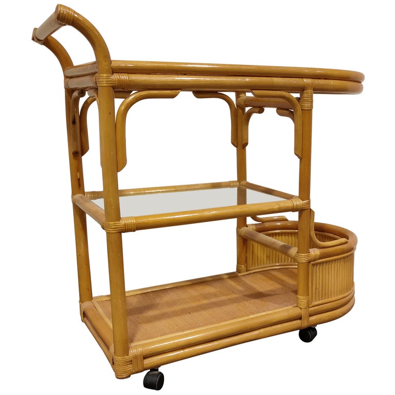 Vintage Bamboo Trolley, 1970s at 1stDibs