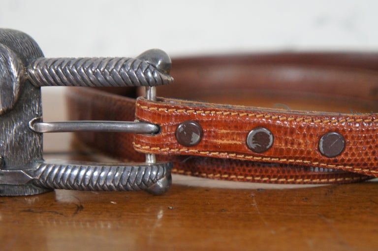 Vintage Barry Kieselstein Cord Sterling Silver Labrador Dog Lizard Belt ...
