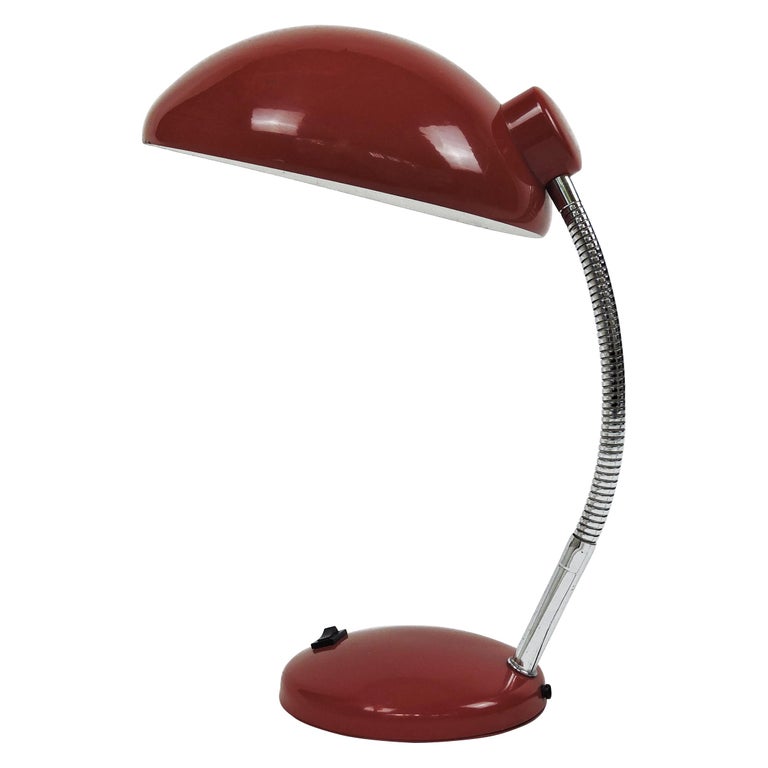 Vintage Bauhaus Adjustable Red Lamp, 1950s For Sale at 1stDibs