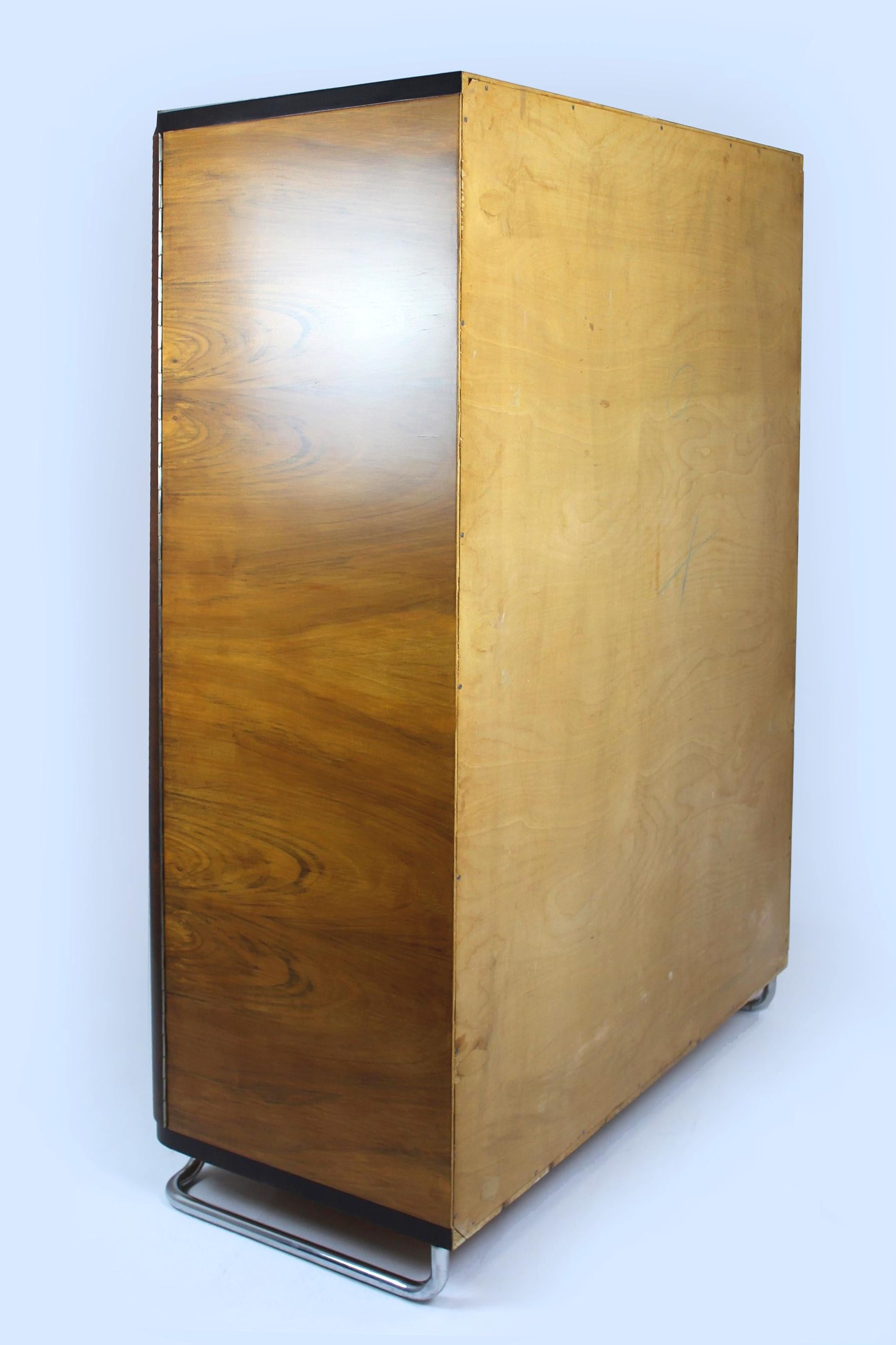 Vintage Bauhaus Chromed Tubular Steel Wardrobe from Hynek Gottwald ...