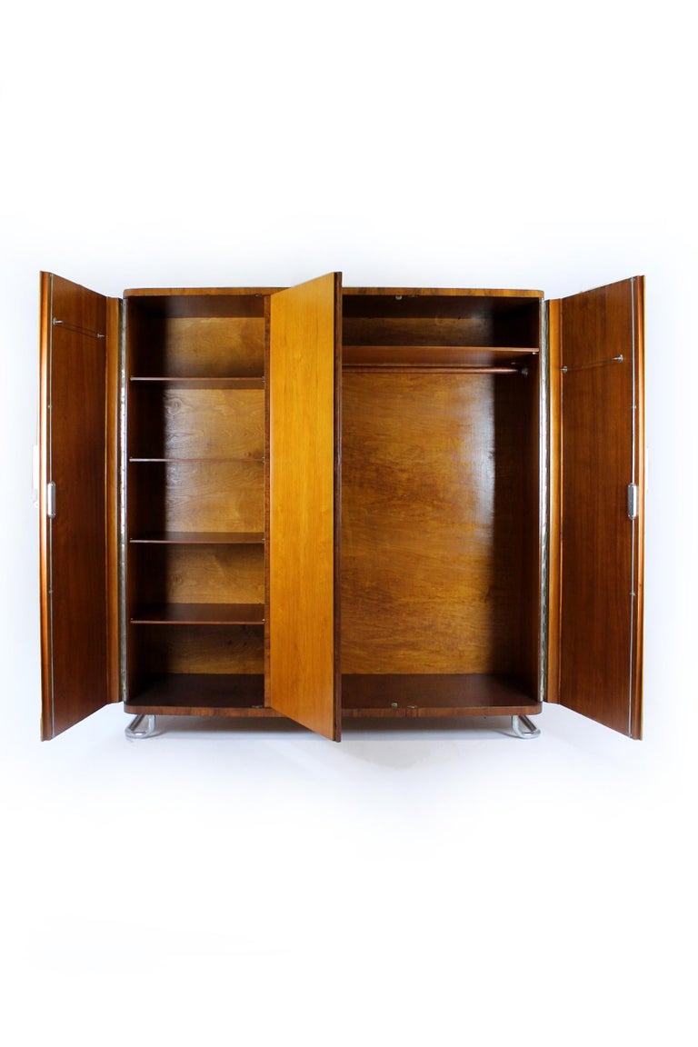 Vintage Bauhaus Chromed Tubular Steel Wardrobe from Hynek Gottwald ...