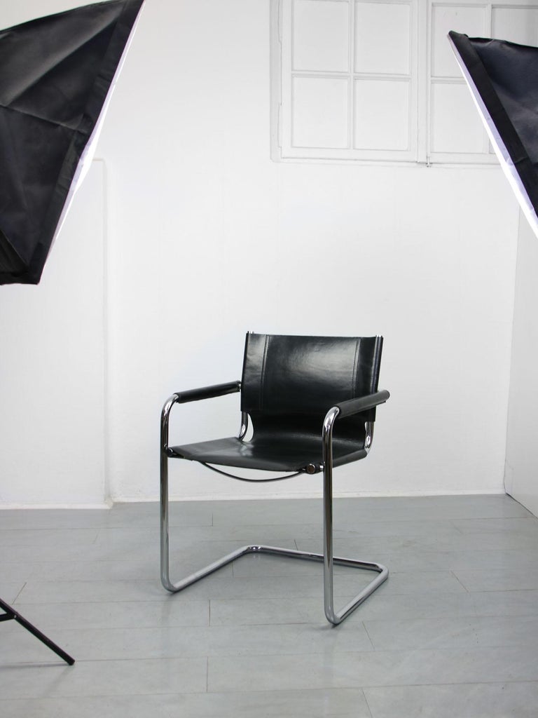Vintage Bauhaus Leather Rare Full-Back Cantilever Chair by Mart Stam ...