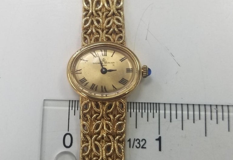 Vintage Baume and Mercier 18k Solid Yellow Gold Analog Byzantine Style ...