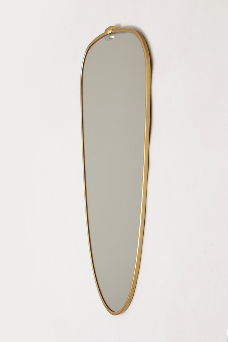 Vintage Beautiful Model Mirror with Brass Edge, 1960s, Germany For Sale ...