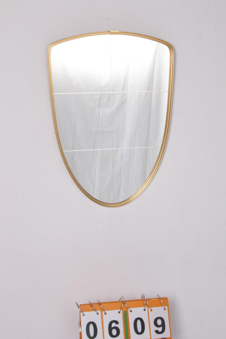 Vintage, Beautiful Model Mirror with Brass Rim, 1960s Germany For Sale ...