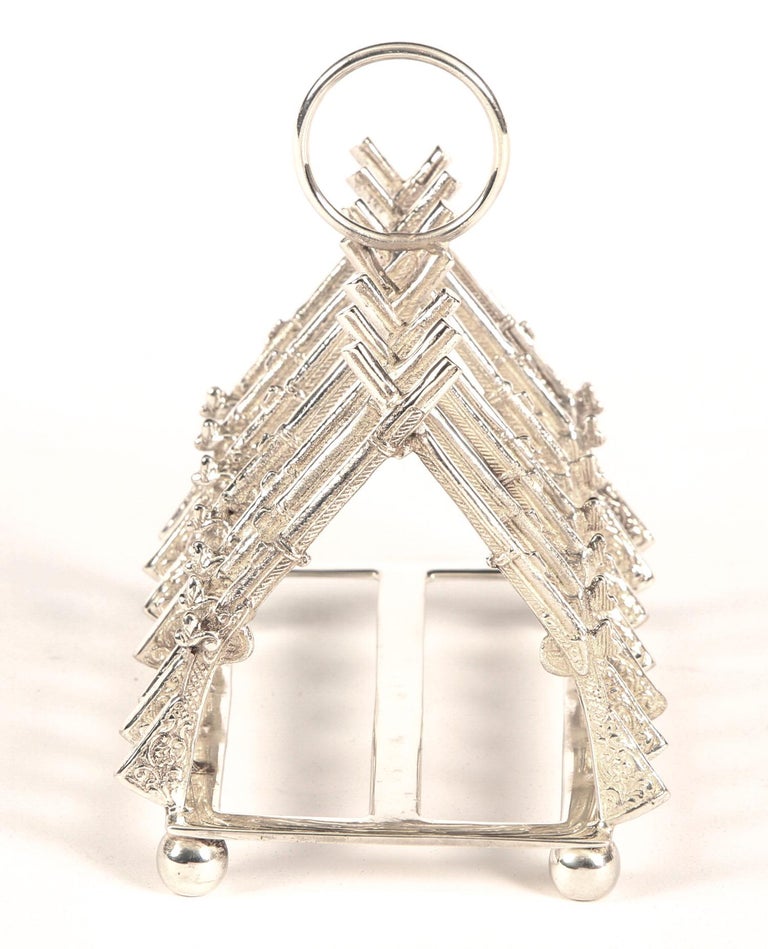 Vintage Beautiful Silver Plated Toast Rack Crossed Rifles 20th Century ...