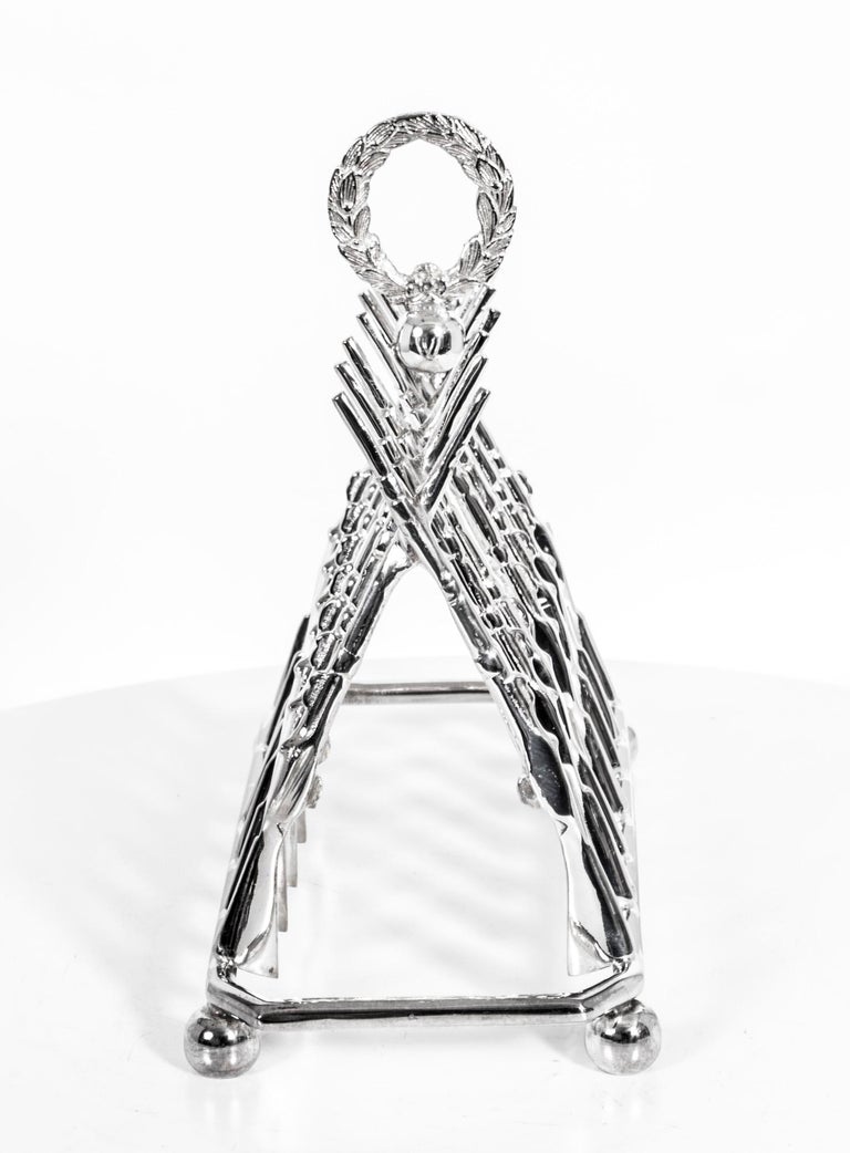 Vintage Beautiful Silver Plated Toast Rack Crossed Rifles 20th Century ...