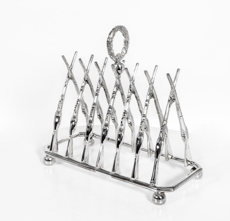 Vintage Beautiful Silver Plated Toast Rack Crossed Rifles 20th Century ...