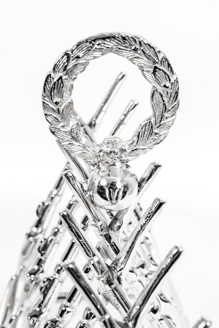 Vintage Beautiful Silver Plated Toast Rack Crossed Rifles 20th Century ...