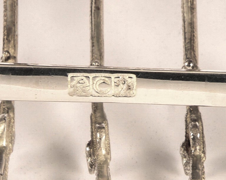 Vintage Beautiful Silver Plated Toast Rack Crossed Rifles 20th Century ...