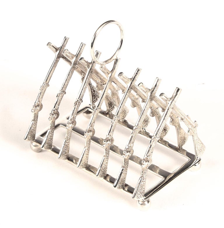 Vintage Beautiful Silver Plated Toast Rack Crossed Rifles 20th Century ...