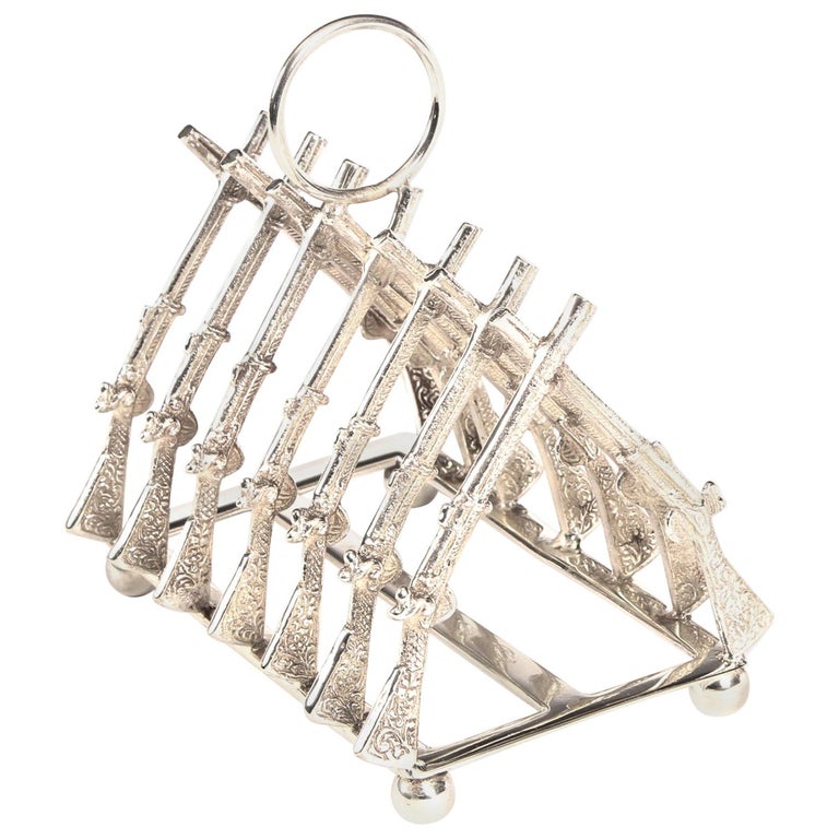 Vintage Beautiful Silver Plated Toast Rack Crossed Rifles, 20th Century ...