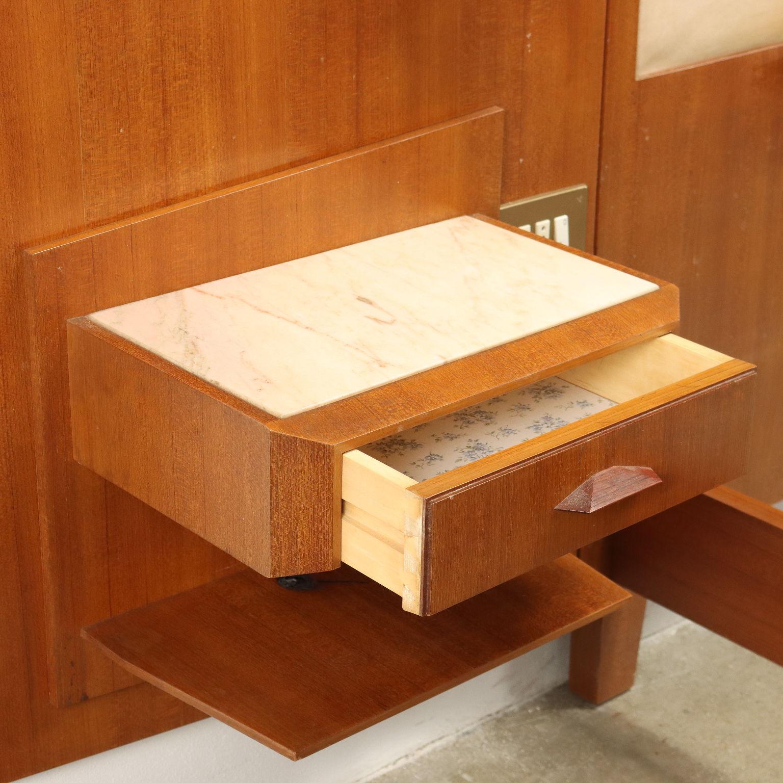 Vintage Bed from the 1950s-1960s Teak Marble For Sale at 1stDibs ...