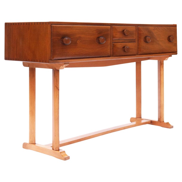 Vintage Beech and Elm Console Table by Ercol, 1960s For Sale at 1stDibs