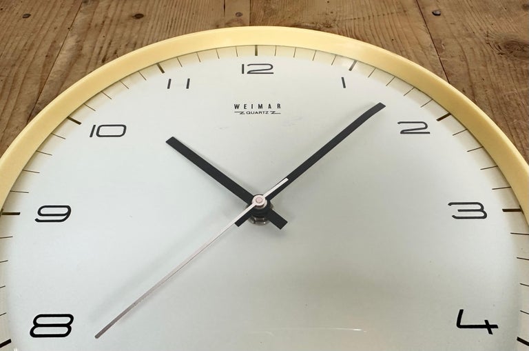 Vintage Beige Bakelite Wall Clock from Weimar, 1970s For Sale at 1stDibs