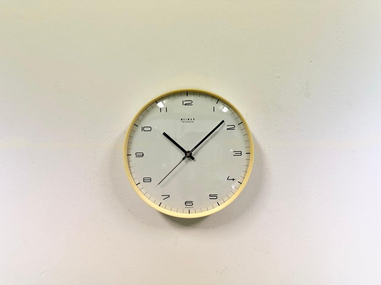 Vintage Beige Bakelite Wall Clock from Weimar, 1970s For Sale at 1stDibs