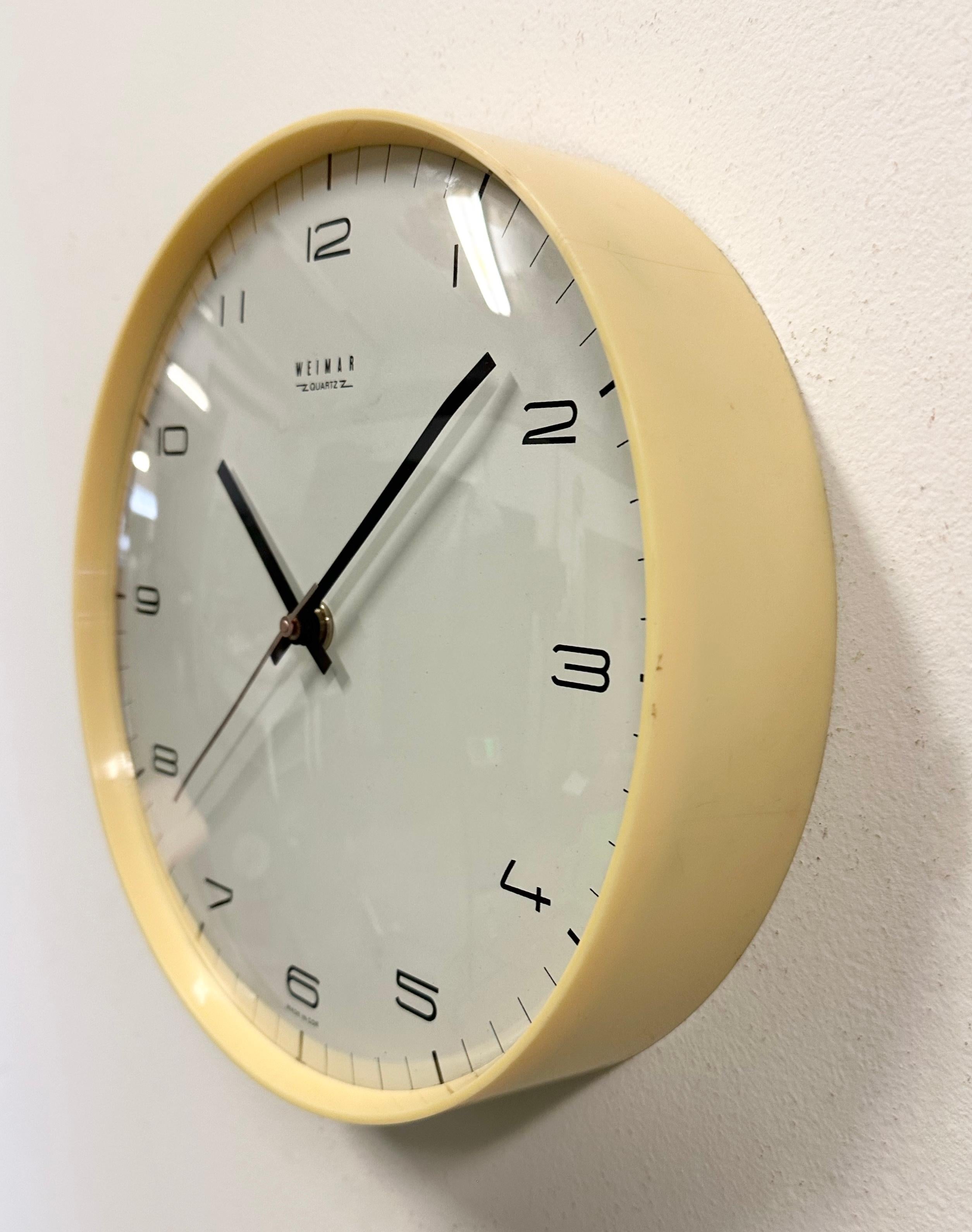 Vintage Beige Bakelite Wall Clock from Weimar, 1970s at 1stDibs ...