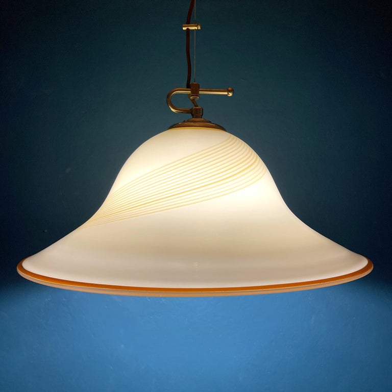 Vintage Beige Murano Glass Pendant Lamp by De Majo, Italy, 1970s For ...