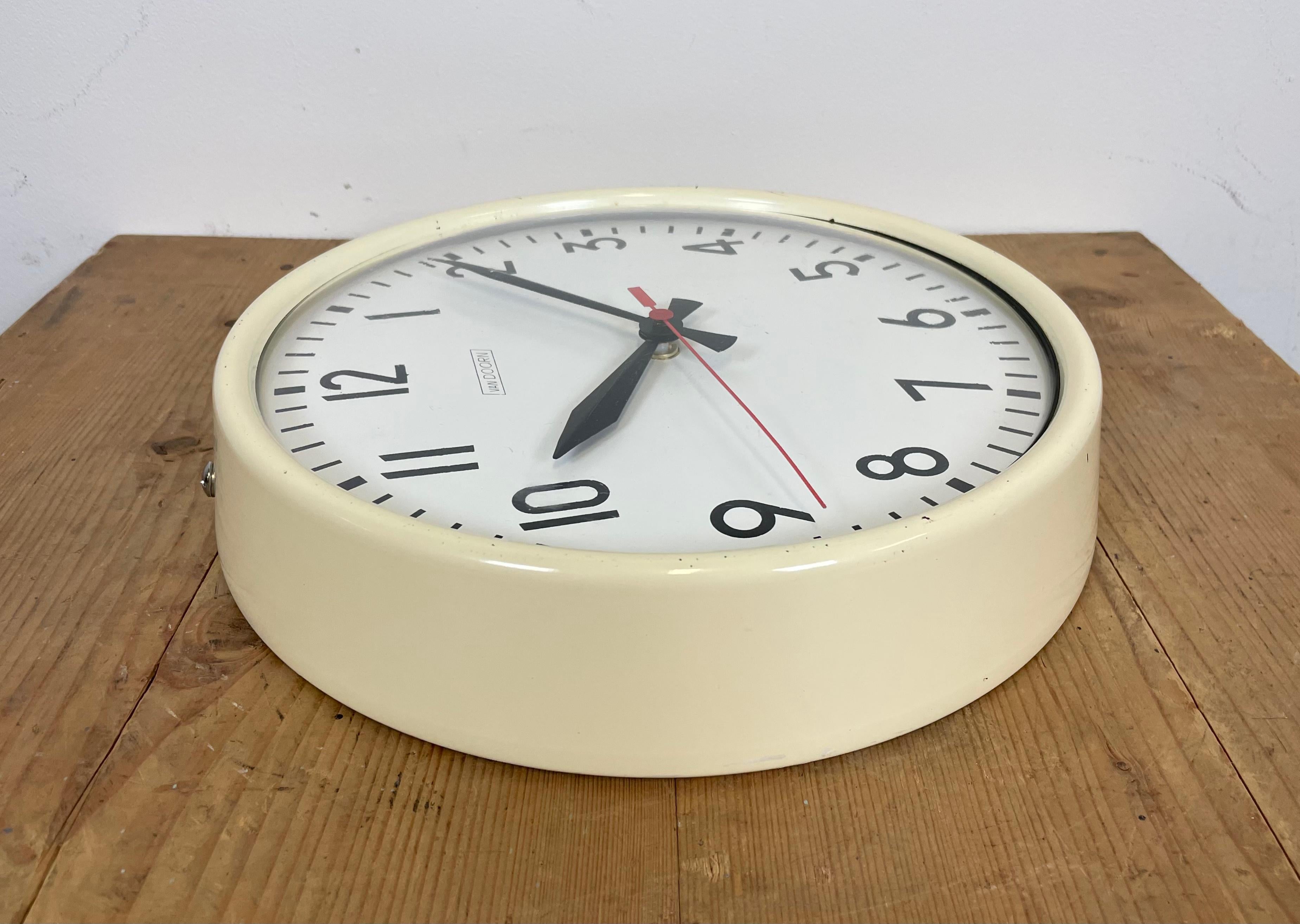 Vintage Beige School Wall Clock from Van Doorn, 1970s at 1stDibs | vans ...