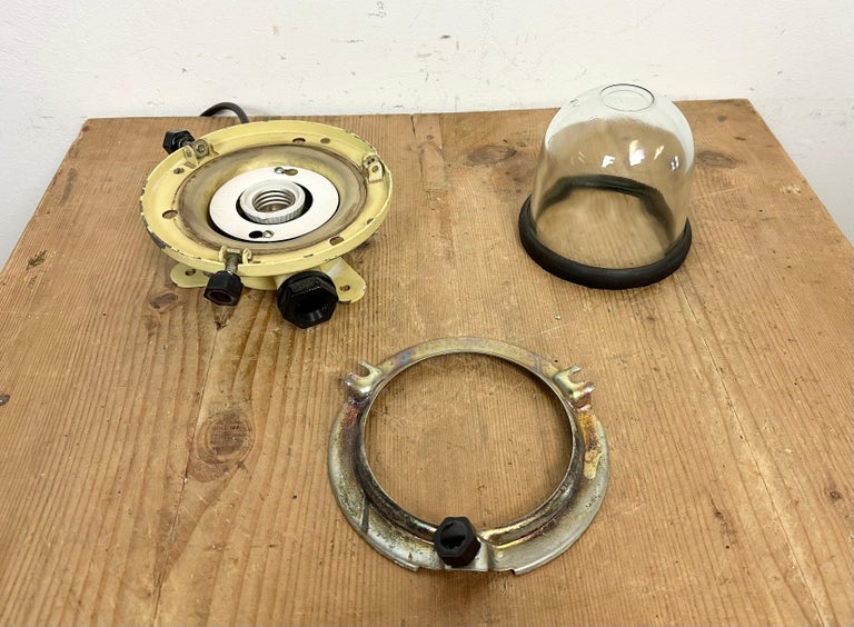 Vintage Beige Soviet Ship Ceiling or Wall Light, 1960s For Sale at 1stDibs