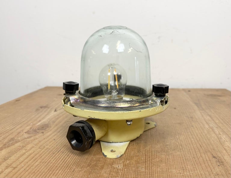 Vintage Beige Soviet Ship Ceiling or Wall Light, 1960s For Sale at 1stDibs