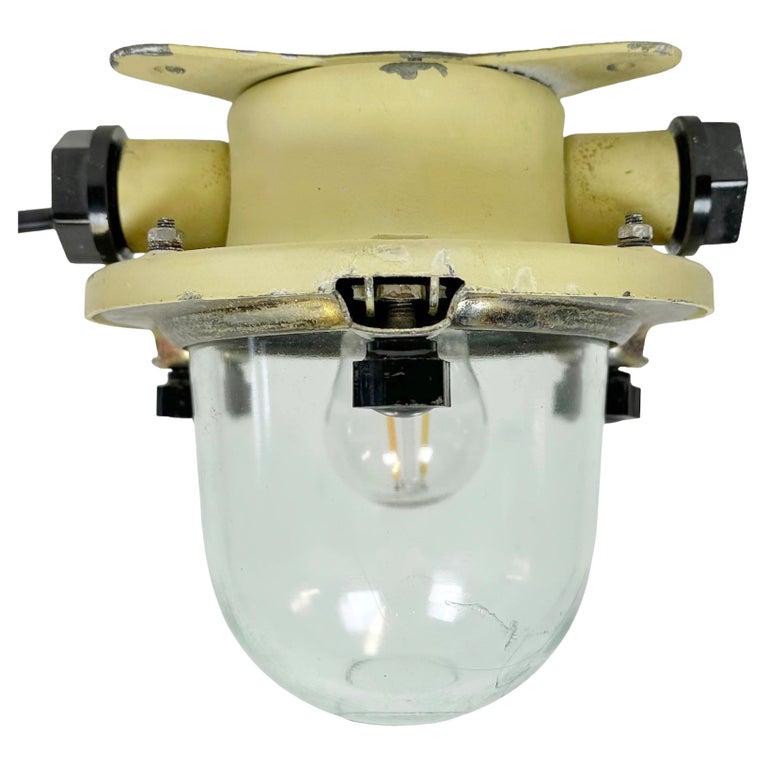 Vintage Beige Soviet Ship Ceiling or Wall Light, 1960s For Sale at 1stDibs