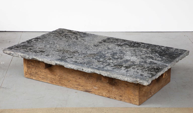 Vintage Belgian Bluestone Coffee Table with French Oak Base For Sale at ...
