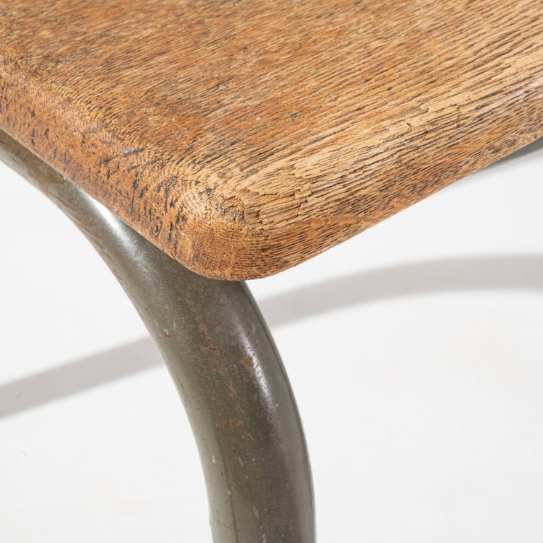 Vintage Belgian Metal Chairs by Tubax, Set of Nine For Sale at 1stDibs