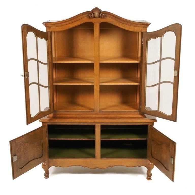 Vintage Belgian Oak China Cabinet at 1stDibs | belgian oak furniture ...