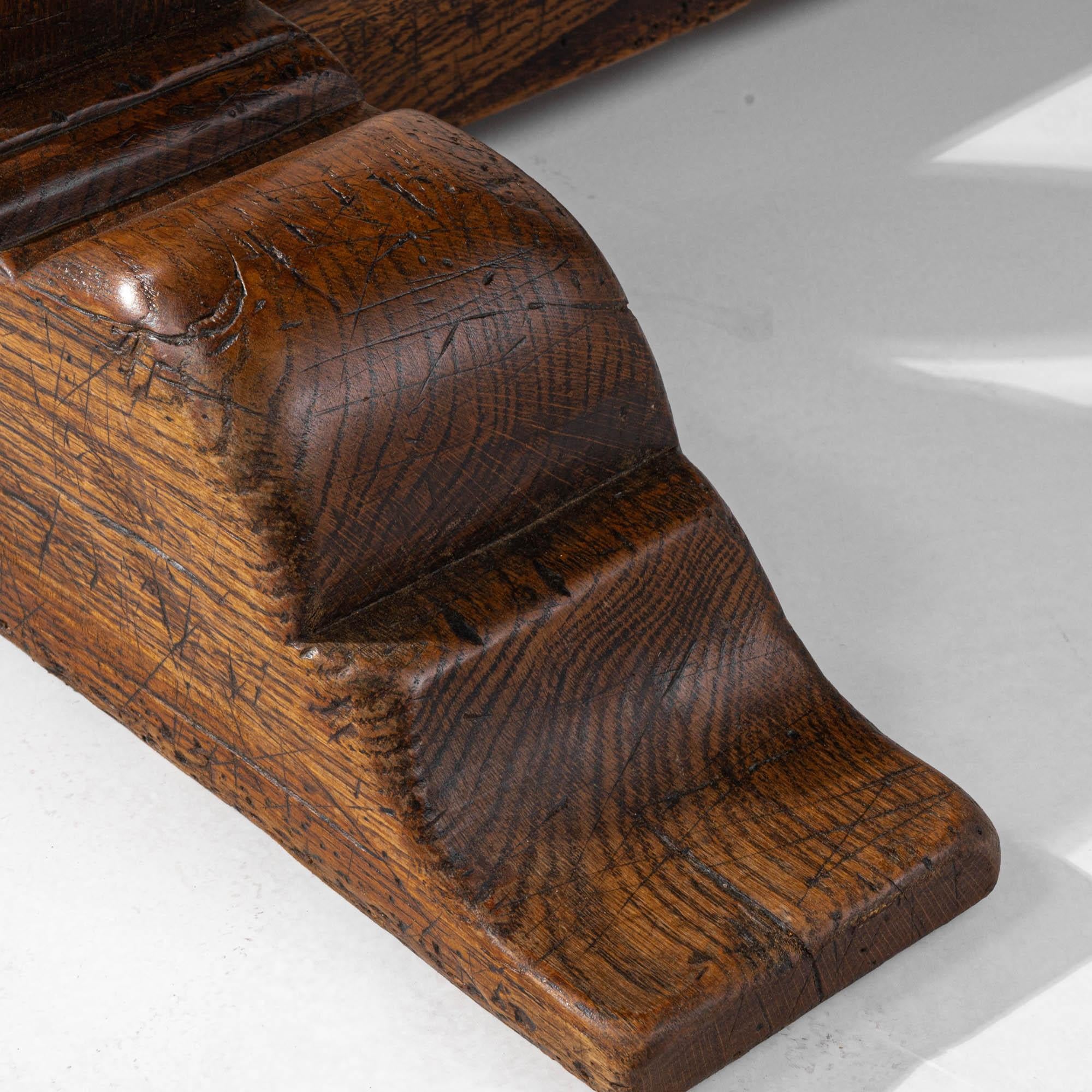 Vintage Belgian Oak Dining Table For Sale at 1stDibs