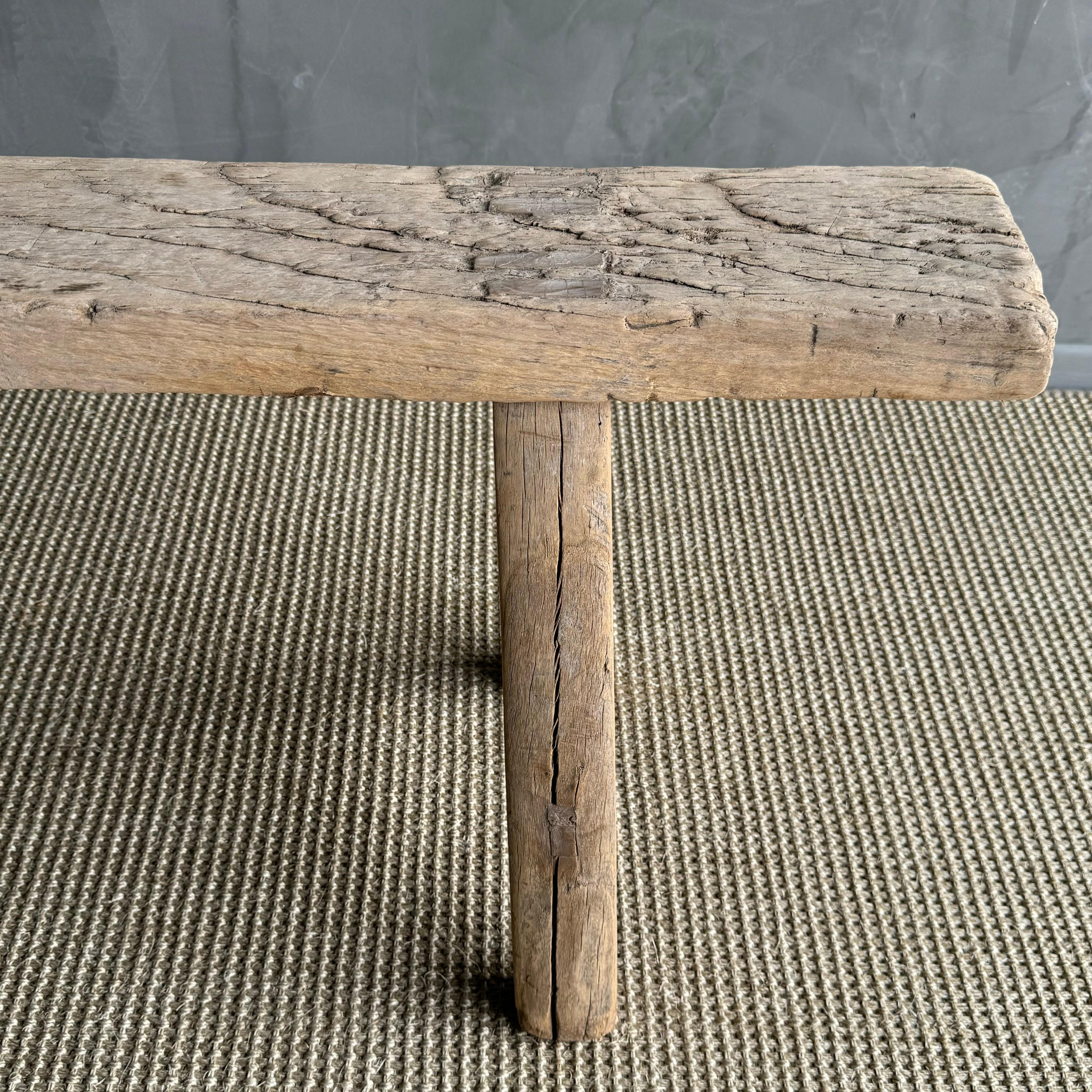 Vintage Bench Elm Wood Skinny Bench Extra Long 101" at 1stDibs