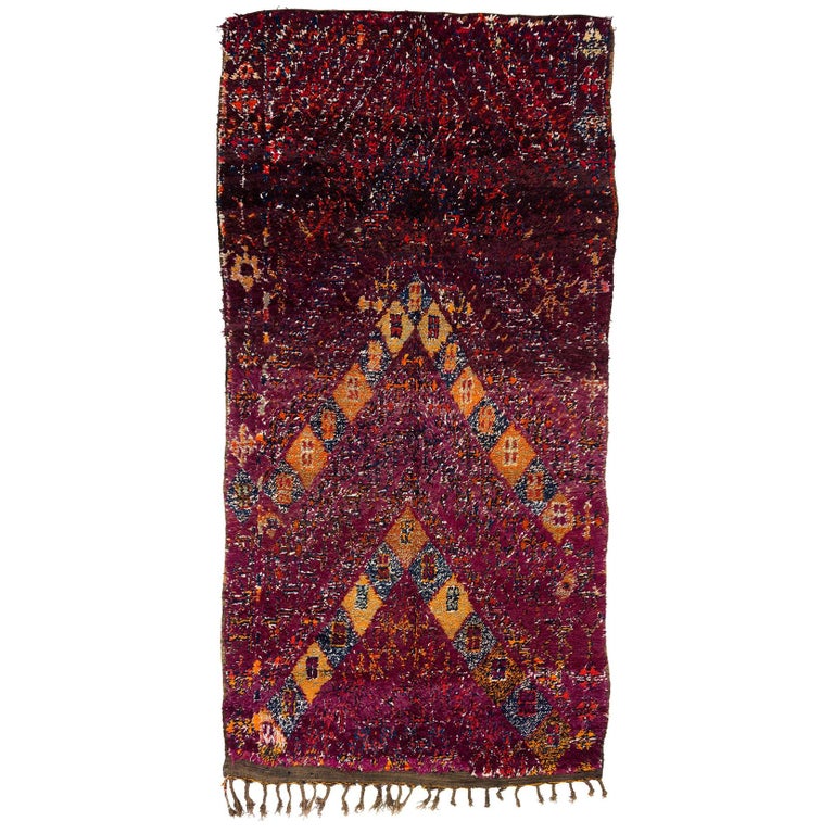 Vintage Beni Mguild Moroccan Rug For Sale at 1stDibs