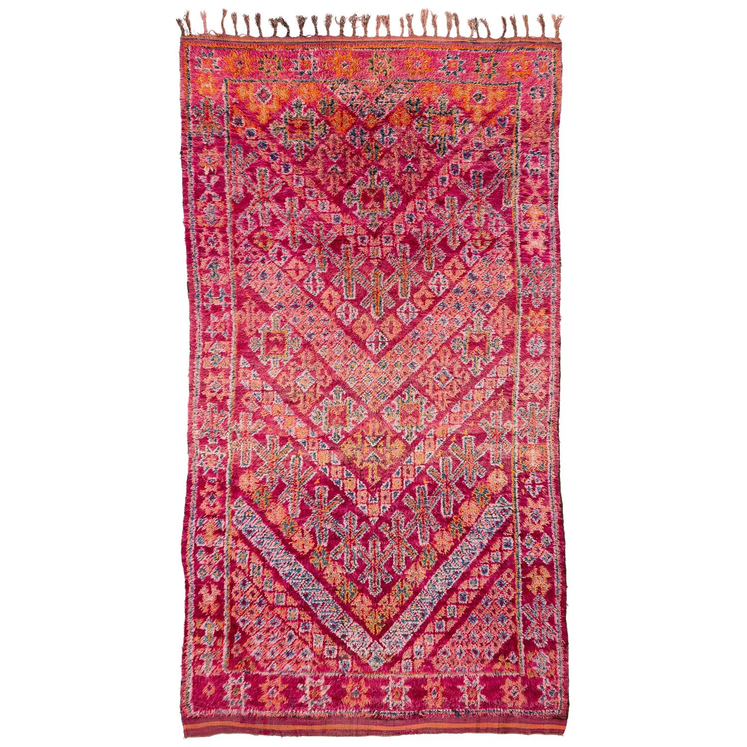 Vintage Beni Mguild Moroccan Rug For Sale at 1stDibs