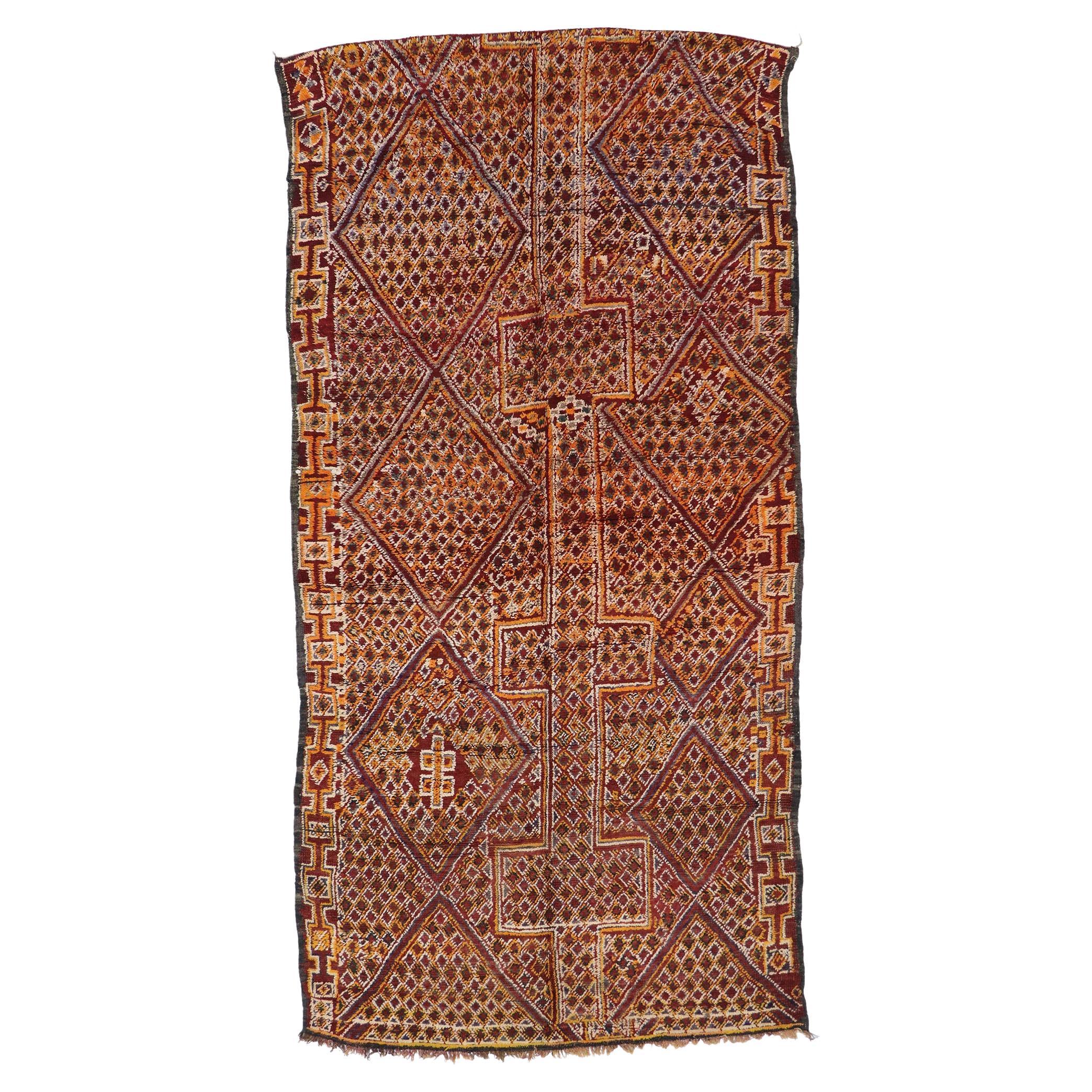 Vintage Boujad Moroccan Rug, Modern Boho Meets Desert Chic For Sale at ...