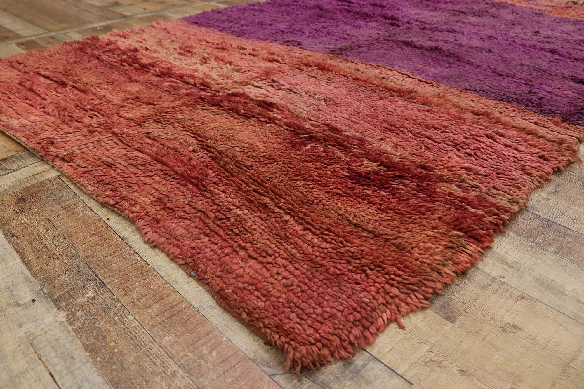 Vintage Beni Mrirt Moroccan Rug Inspired by Mark Rothko For Sale at 1stDibs