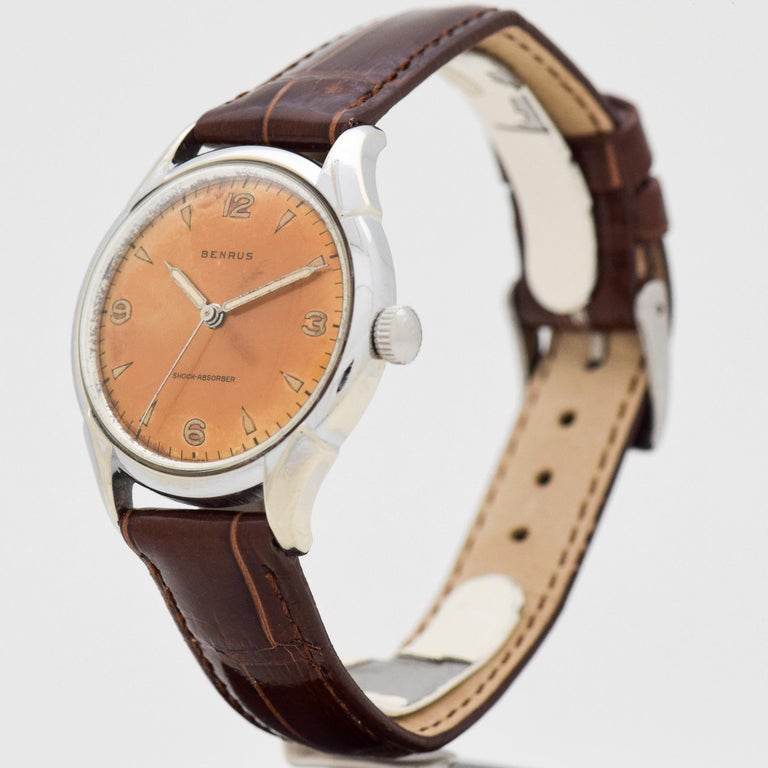 Vintage Benrus Chrome and Stainless Steel Watch, 1960s For Sale at 1stDibs