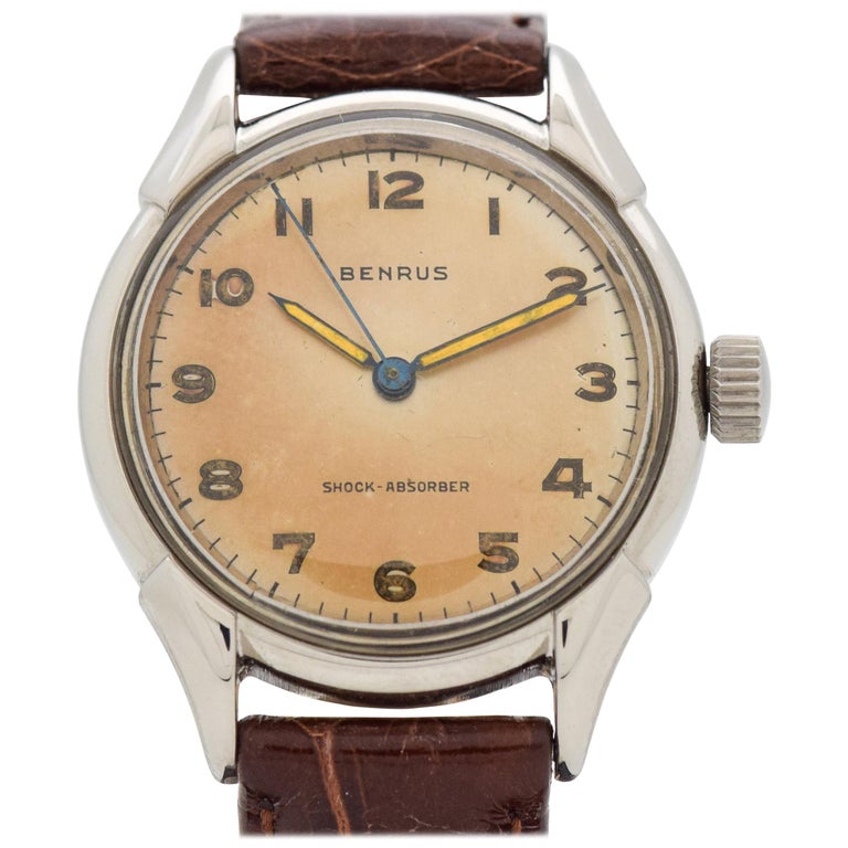 Vintage Benrus Stainless Steel Watch, 1950s-1960s at 1stDibs
