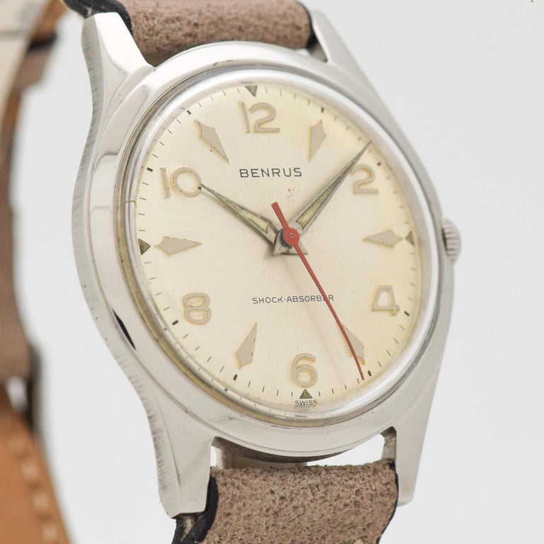Vintage Benrus Stainless Steel Watch, 1960s For Sale at 1stDibs